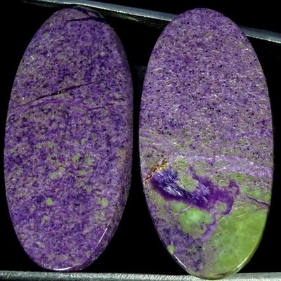 23.70Cts RARE Natural Purple Stichtite Pair Oval Cabochon Gemstone ...