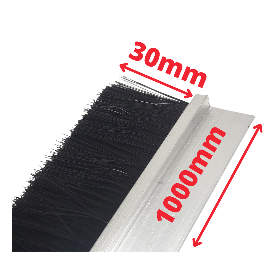 Door Aluminum Brush Draught Excluder Strip Doors Bottom Sweep Dust Seal ...