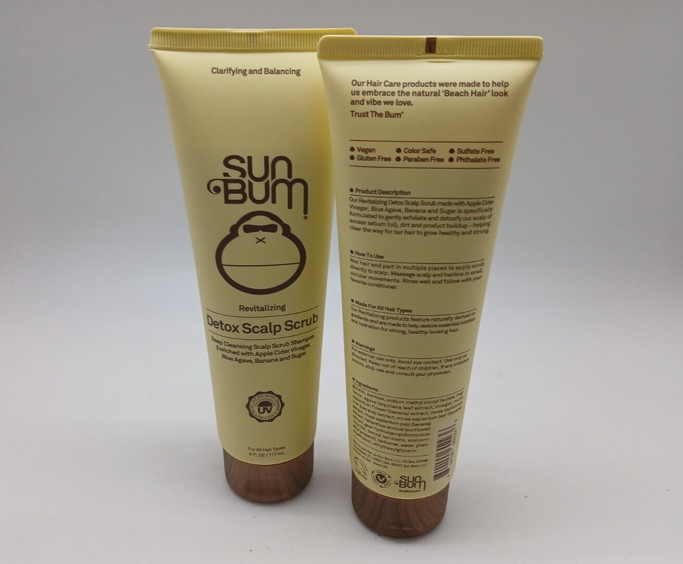 Sun Bum Detox Scalp Scrub 6oz (2-Pack) | Vegan, Sulfate-Free | Coconut ...