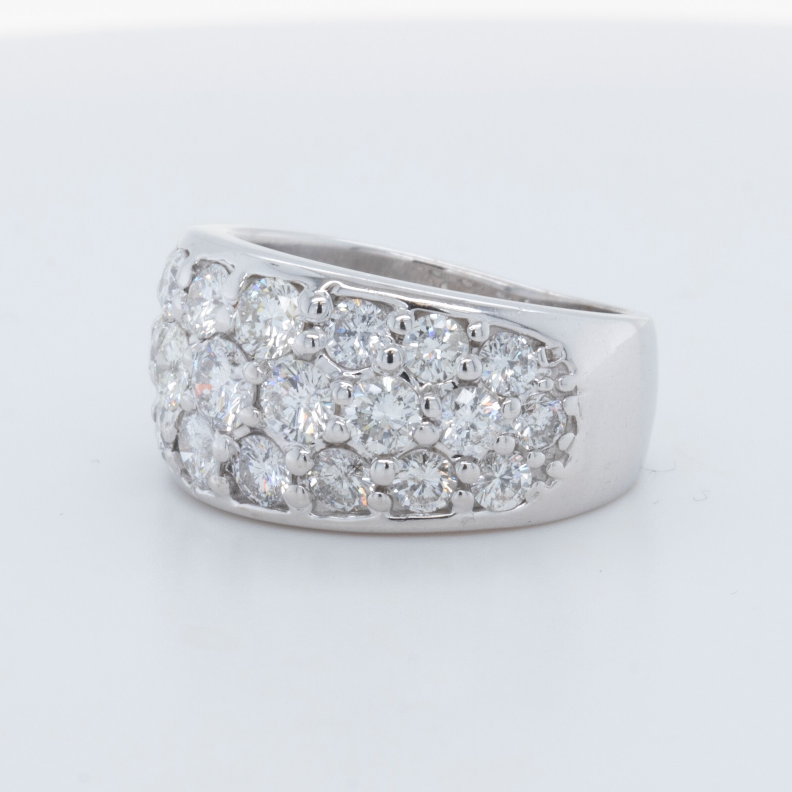 14k White Gold Pave Diamond Cluster Ring 2.00ctw G VVS1 Size 4.25 | eBay