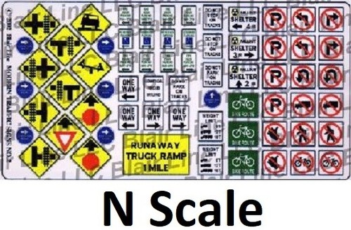 N Scale - Highway Signs, Modern Traffic 1971-Present (Full-Color) BLS ...