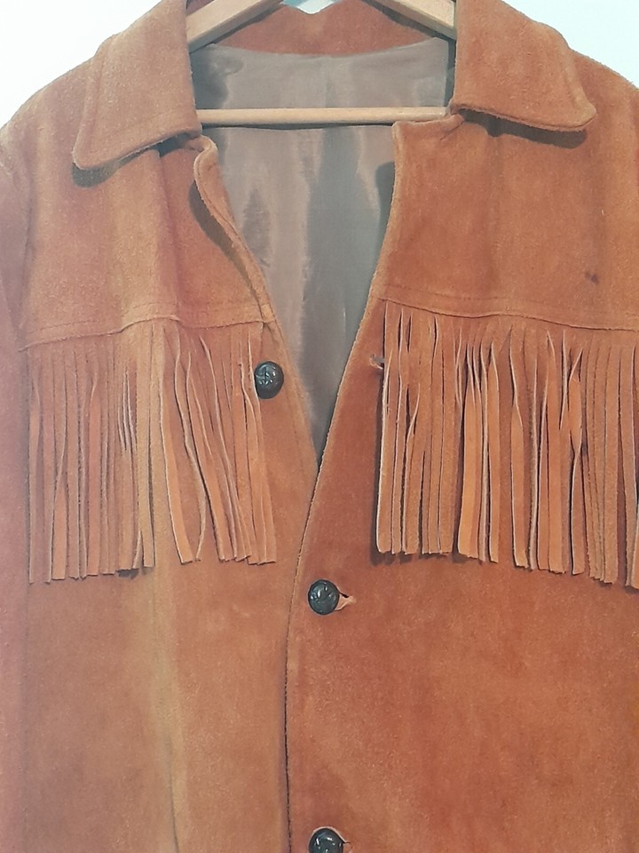 Antique Native American Hand Sewn Heavy Leather Jacket Fringes outlaw ...
