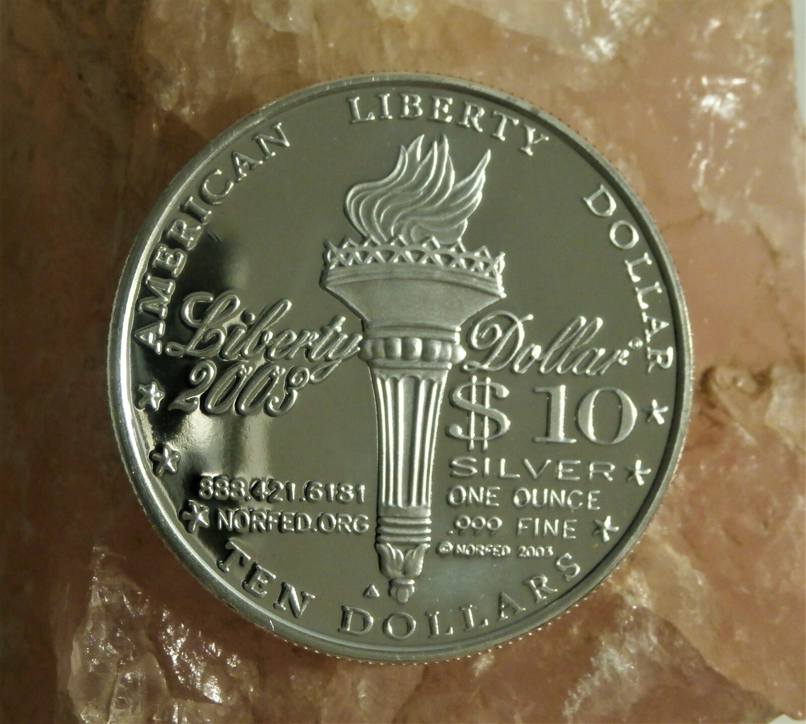 2003 NORFED $ 1 oz .999 FINE SILVER FROSTY PROOFLIKE FROM FEDERAL ...