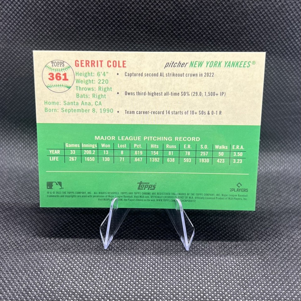 2023 Topps Chrome Platinum GERRIT COLE #361 Rose Gold Mini Diamonds ...