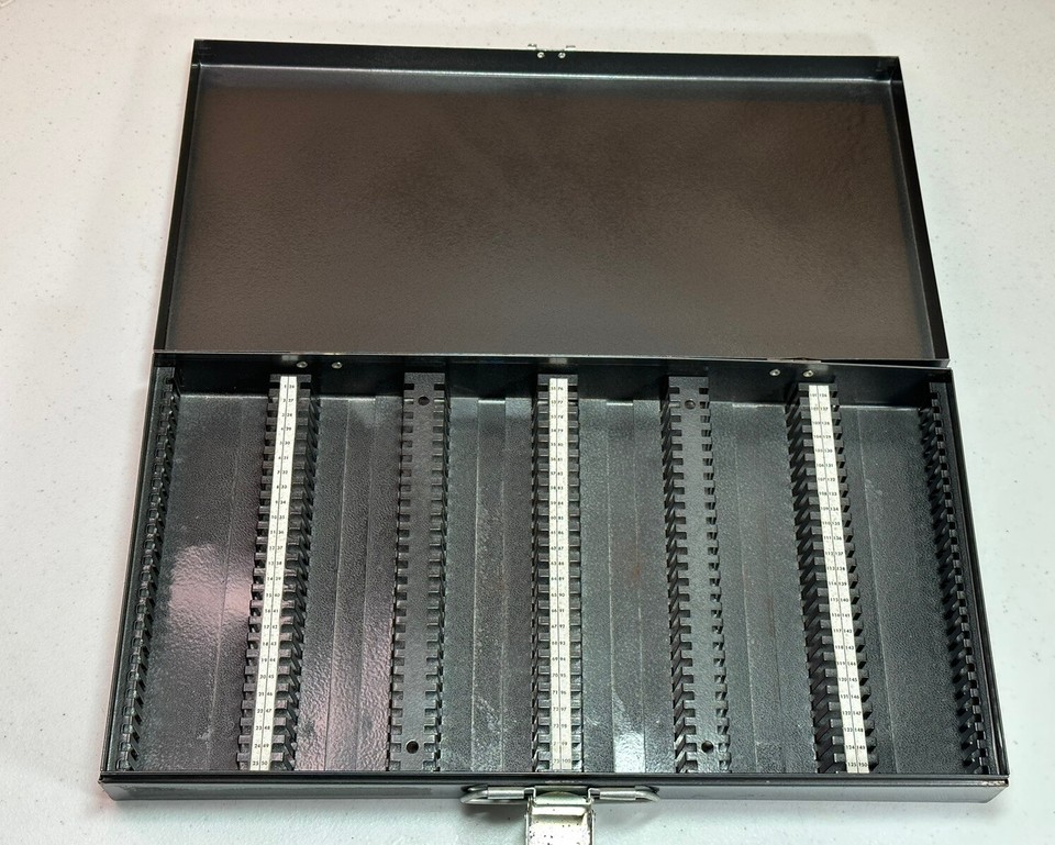 Vintage 35mm Metal Slide File Storage Box Case 150 Slots | eBay