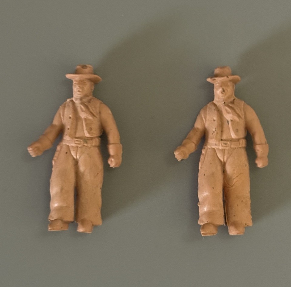 Lot 7 MARX BAR M RANCH Western Town PLAYSET COWBOY Toy Figures Chubby ...