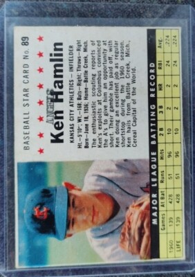 1961 KEN HAMLIN POST #89 ATHLETICS | eBay