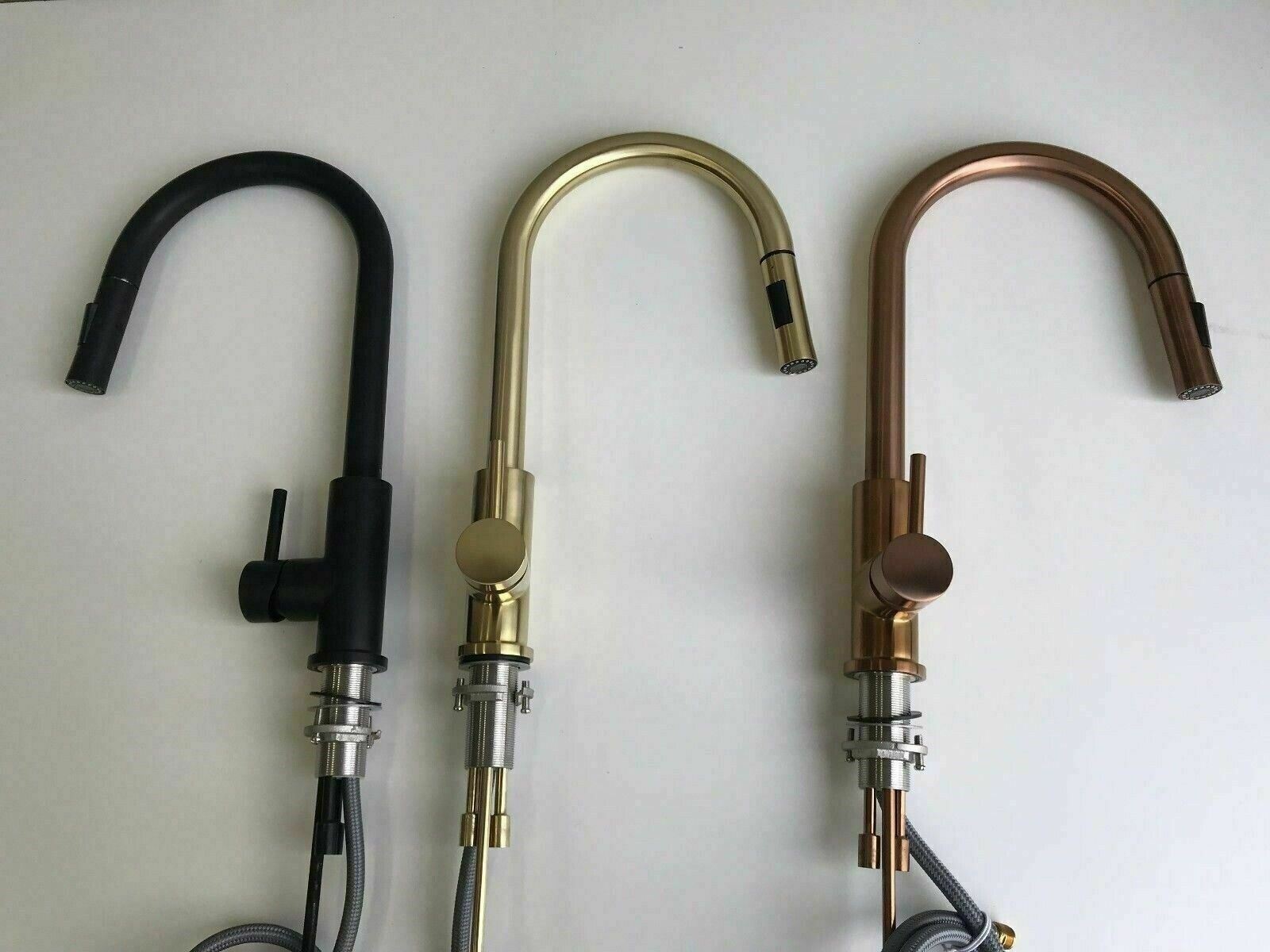 Brass Gold solid stainless steel kitchen mixer pull out spray function ...