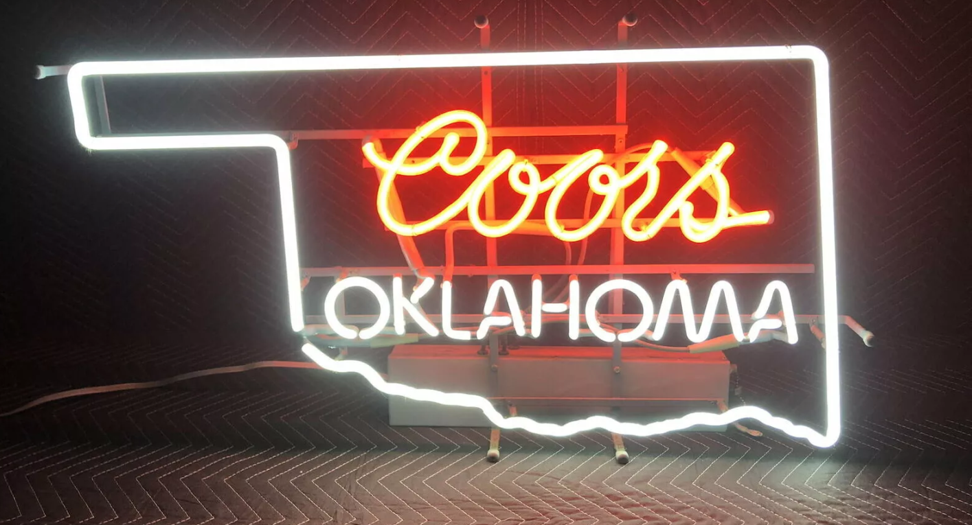 20"x16" Oklahoma Beer Neon Sign Lamp Light Visual Collection Bar ...