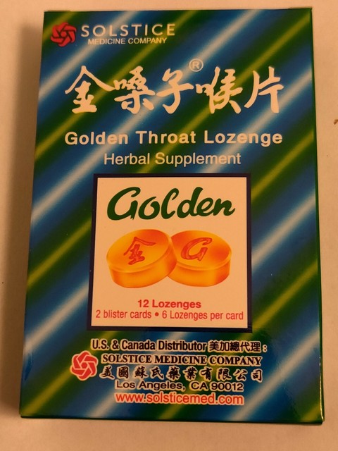 2 X Herbal Golden Throat Lozenge Cough Drops (jinsangzi Houpian) - 12 ...