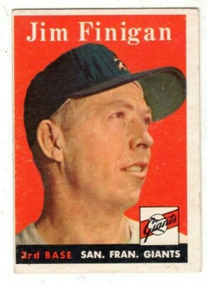 1958 Topps #136 Jim Finigan - San Francisco Giants, Excellent Condition ...
