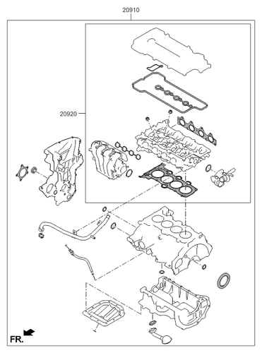 Genuine Engine Gasket Set for 2015-2021 HYUNDAI 2015-2024 KIA 1.6L ...