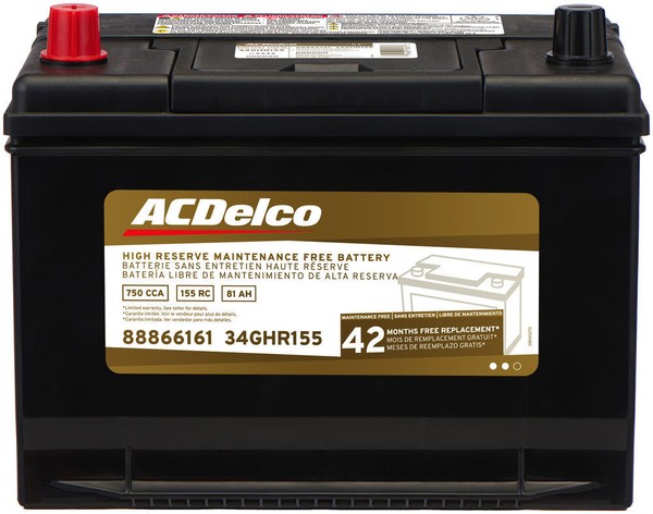 Vehicle Battery-42 Month Warranty High Reserve ACDelco 34GHR155 for ...