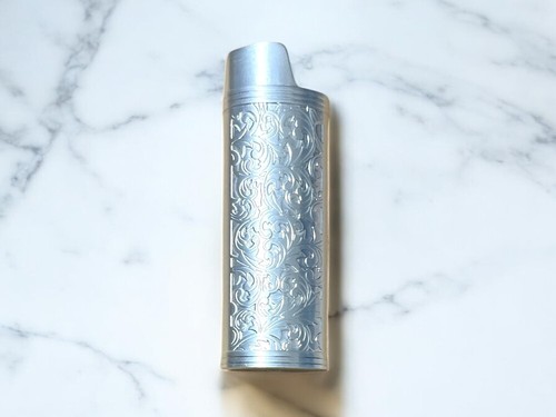 Light Silver Filigree Metal Shell Lighter Case Cover Holder Fits Bic ...