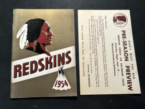 1954 WASHINGTON REDSKINS Media Guide Yearbook HUGH TAYLOR Rob GOODE ...