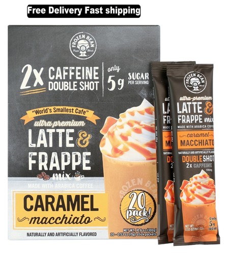 Frozen Bean Ultra-Premium Caramel Macchiato Latte & Frappe Drink Mix 20 ...