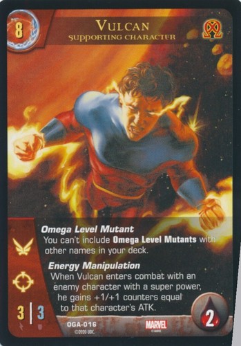 OGA-016 VULCAN Upper Deck Marvel VS System OMEGA LEVEL THE OMEGAS X-MEN ...