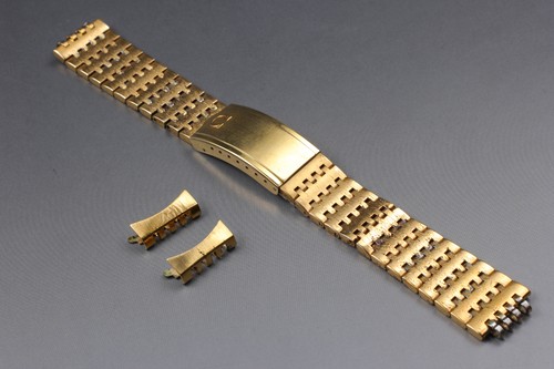 Vintage [Exc+5] Genuine OMEGA 1193 18mm FF725 Gold Bracelet for ...