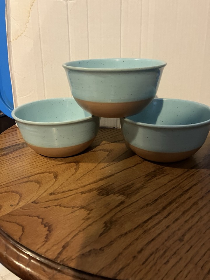 Shabby Chic Brand set of 3 Melamine 2 tone 6 “ bowls NOT microwave safe ...