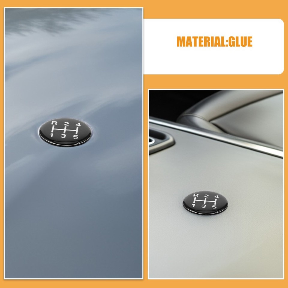 2pcs 5 Speed Gear Shift Knob Patch Manual Car Lever Decals Round Gear ...