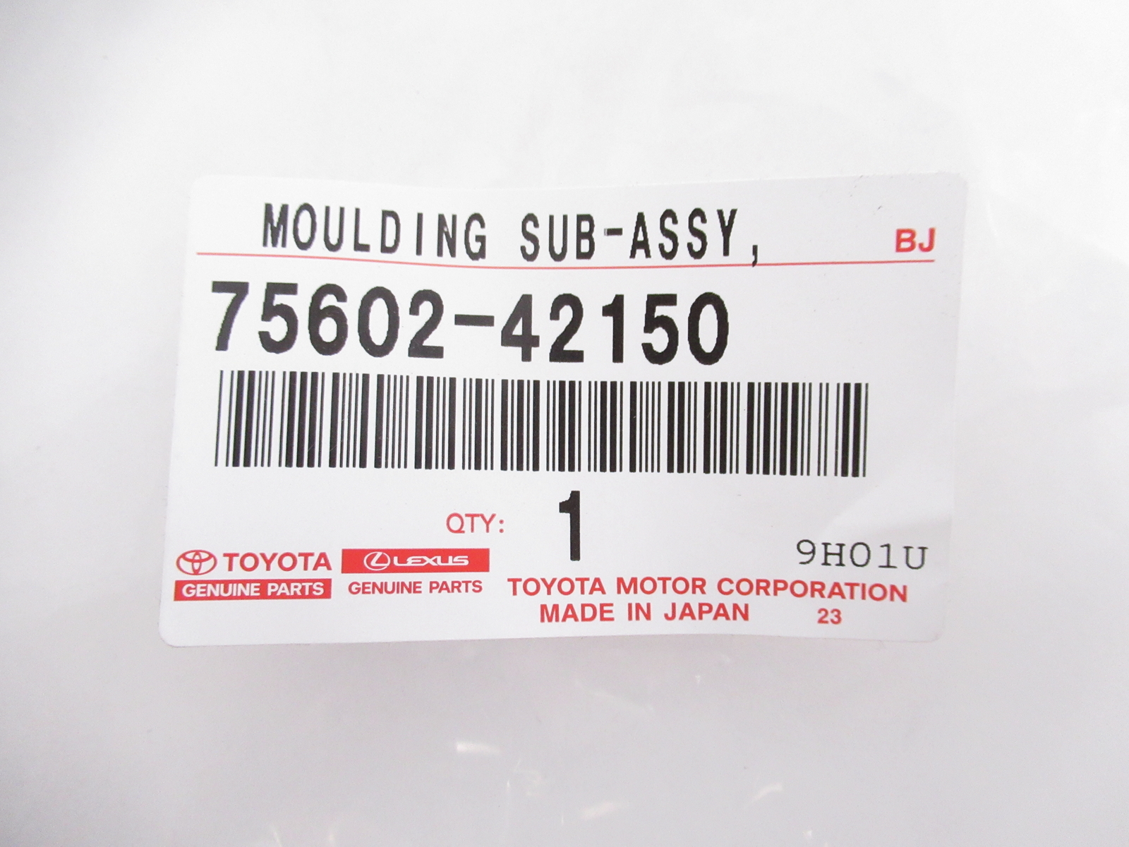 Genuine OEM Toyota 75602-42150 Driver Front Fender Wheel Flare Molding ...