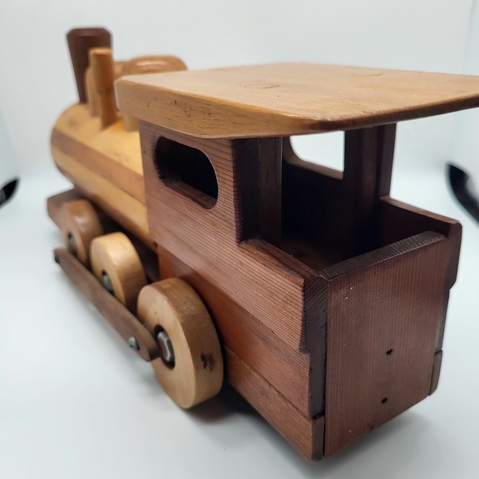 Vintage Large Handmade Wood Steam Engine Train 13 x 5 | eBay