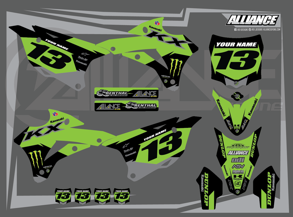 2014-2021 KX100 KX 85 MONSTER A1 SERIES Graphics Kit DECALS | eBay