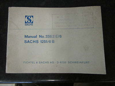 NOS SACHS 125 OWNER / SERVICE MANUAL MX TWINSHOCK DKW WASSELL MONARCH ...
