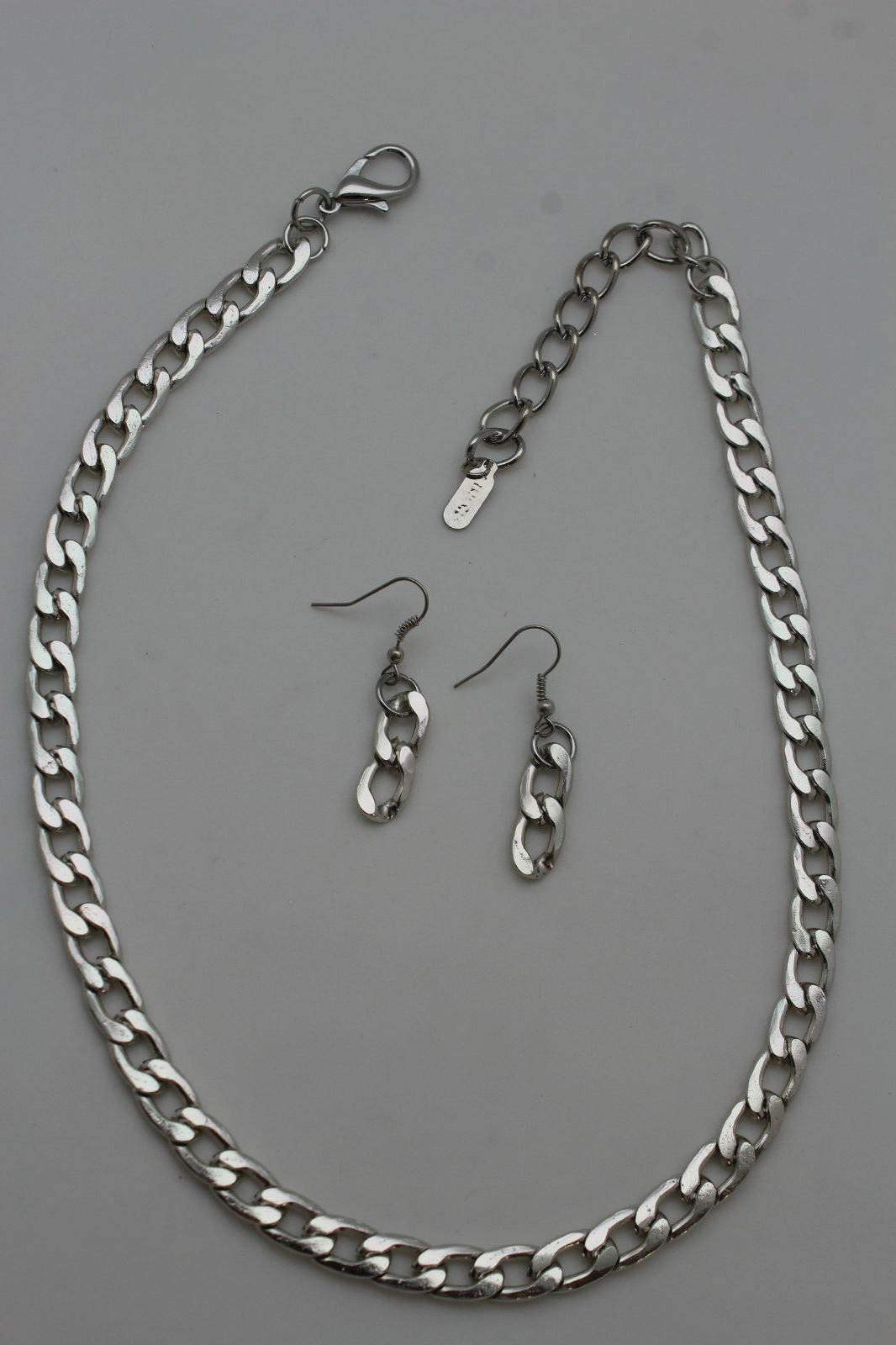 Women Silver Fashion Short Necklace Plastic Chunky Chain Link Jewelry ...