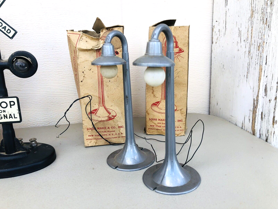 Vintage Marx Railroad Lights Signal Crossing Lights Boxes Lot | eBay