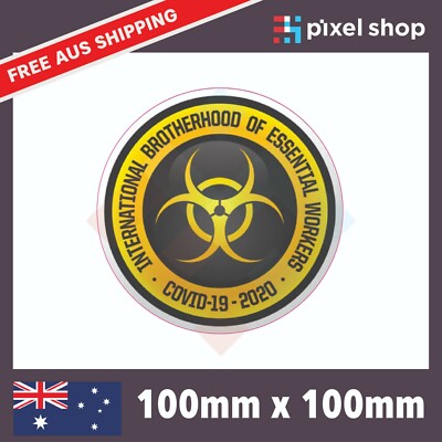 Essential Worker Sticker Decal Bio Hazard Window Hard Hat Helmet Bumper ...