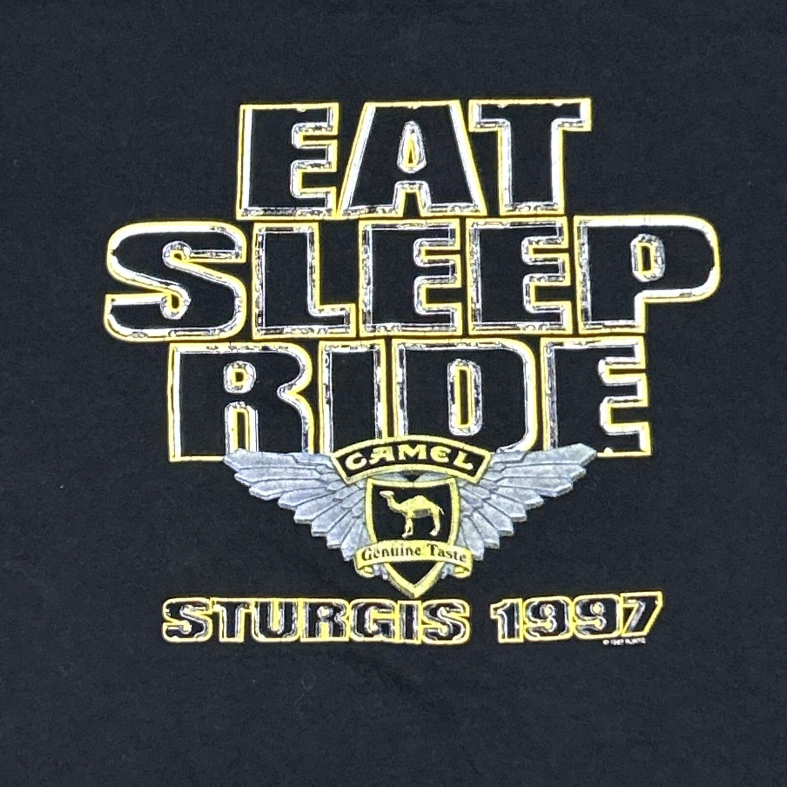 Vintage 1997 Camel Sturgis Eat Sleep Ride T-shirt Siz… - Gem
