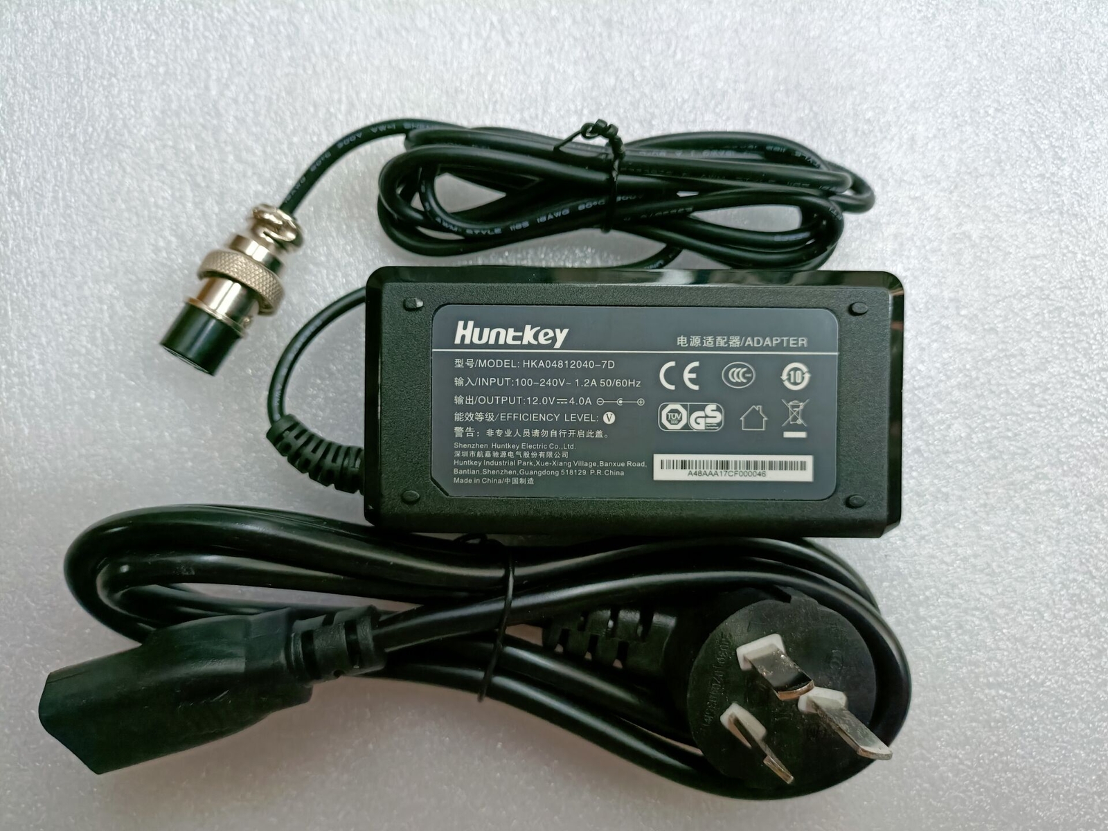 Original AC Adapter Huntkey HKA04812040-7D Power Supply Charger 12V 4A ...