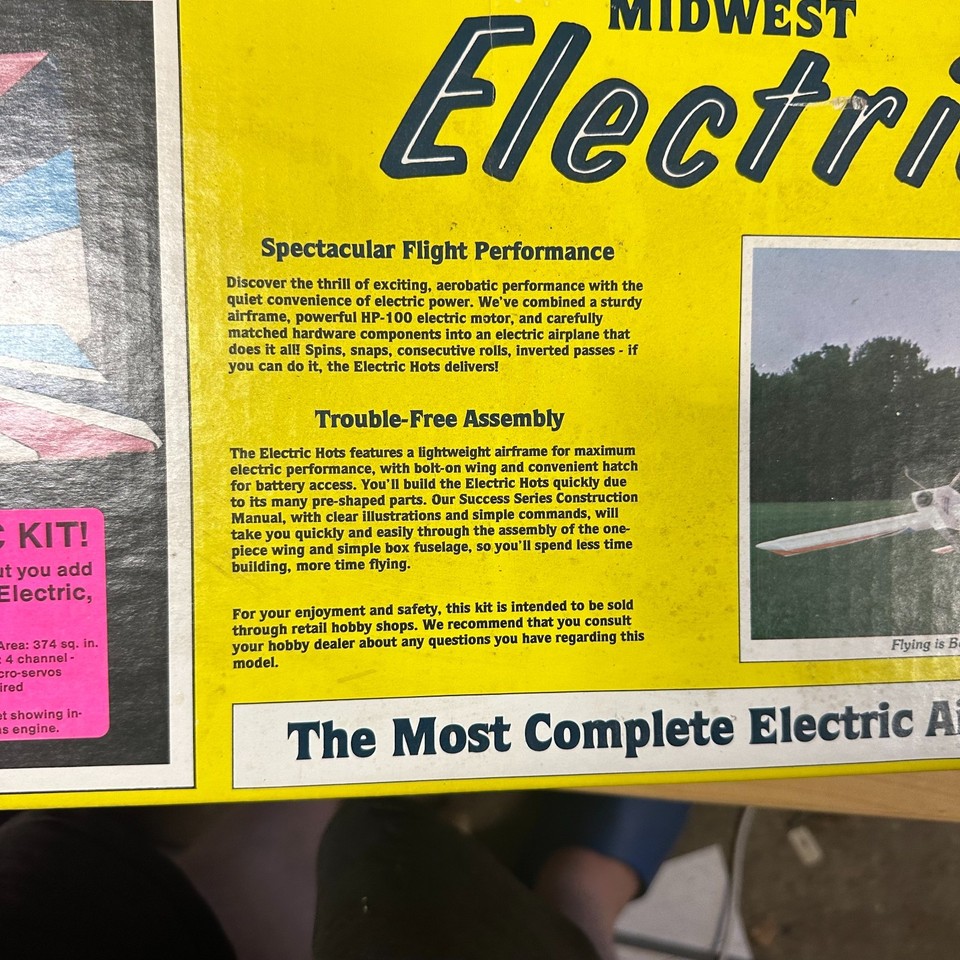 Vintage Midwest Electric Hots RC Model Airplane Kit - NOS, Unbuilt, w ...