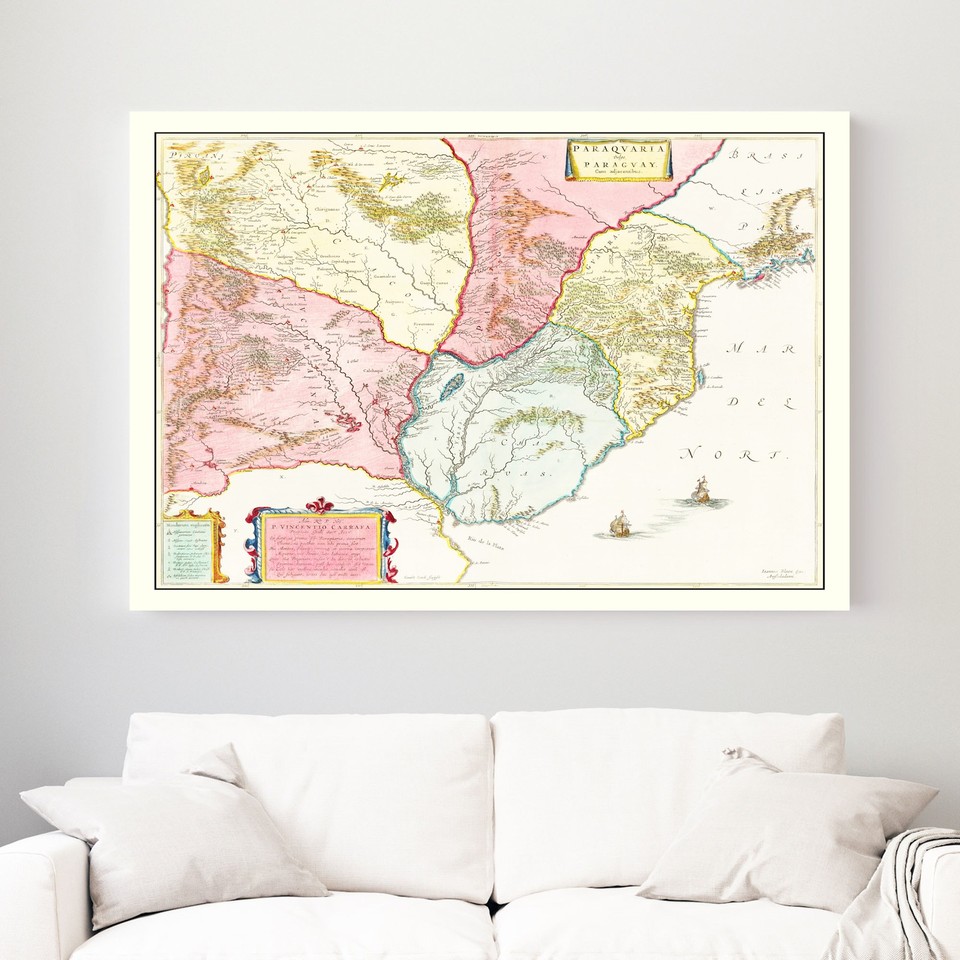 Old Map of Paraguay 1665 - Vintage Paraguay Art Wall Decor | eBay
