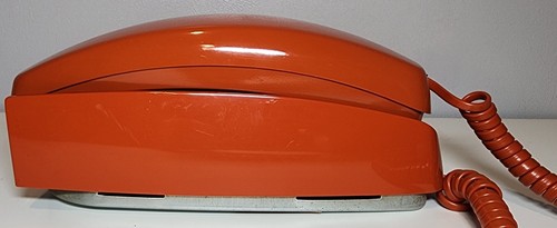 Vintage TRIMLINE Western Electric Rotary Rust Orange Wall Phone | eBay