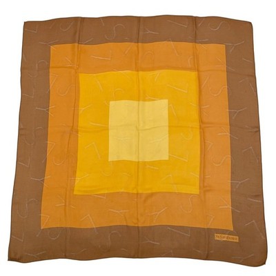 Yves Saint & Laurent: Silk Scarf Brown 85x85 cm Logo Vintage Rare | eBay