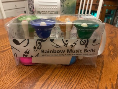 New Set Of 8 Rainbow Music Bells Handbells With Different Notes & Music ...