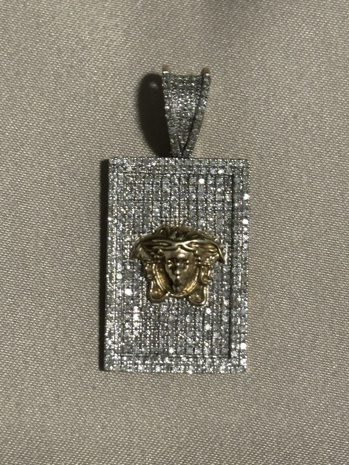 10k Yellow Gold Medusa Diamond Pendant Approx 2 CTW | eBay