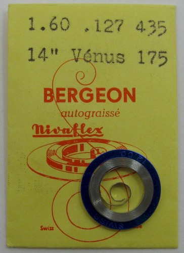 Venus 175 chronograph watch movement part: mainspring Bergeon #770 ...