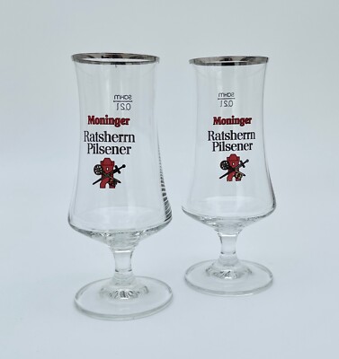 Set of 2 MONINGER RATSHERN PILSENER DRINKING GLASS G711 | eBay