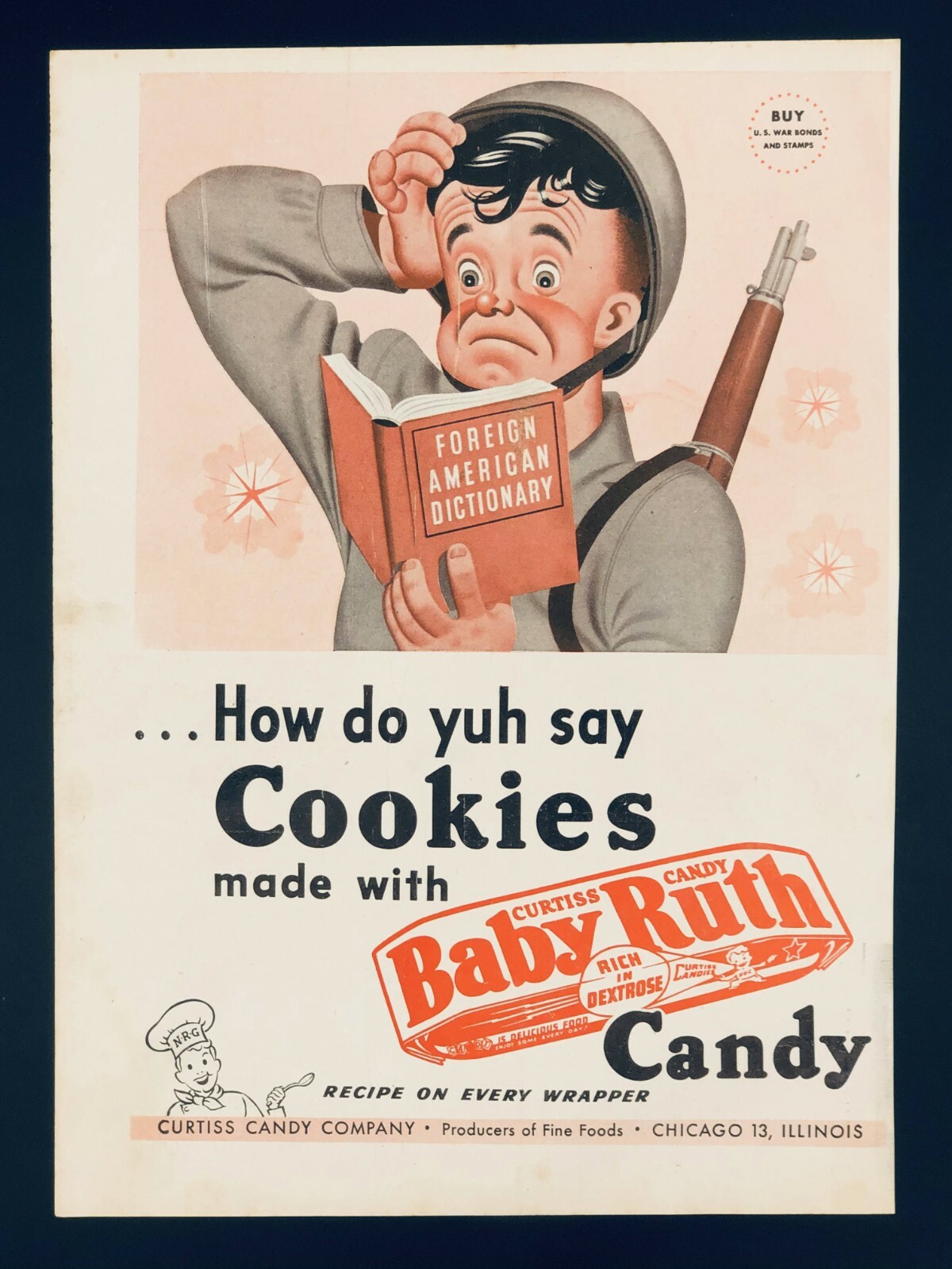 Original Baby Ruth Ad: Curtiss Candy Co, Wrapper Recipe, Cookies ...