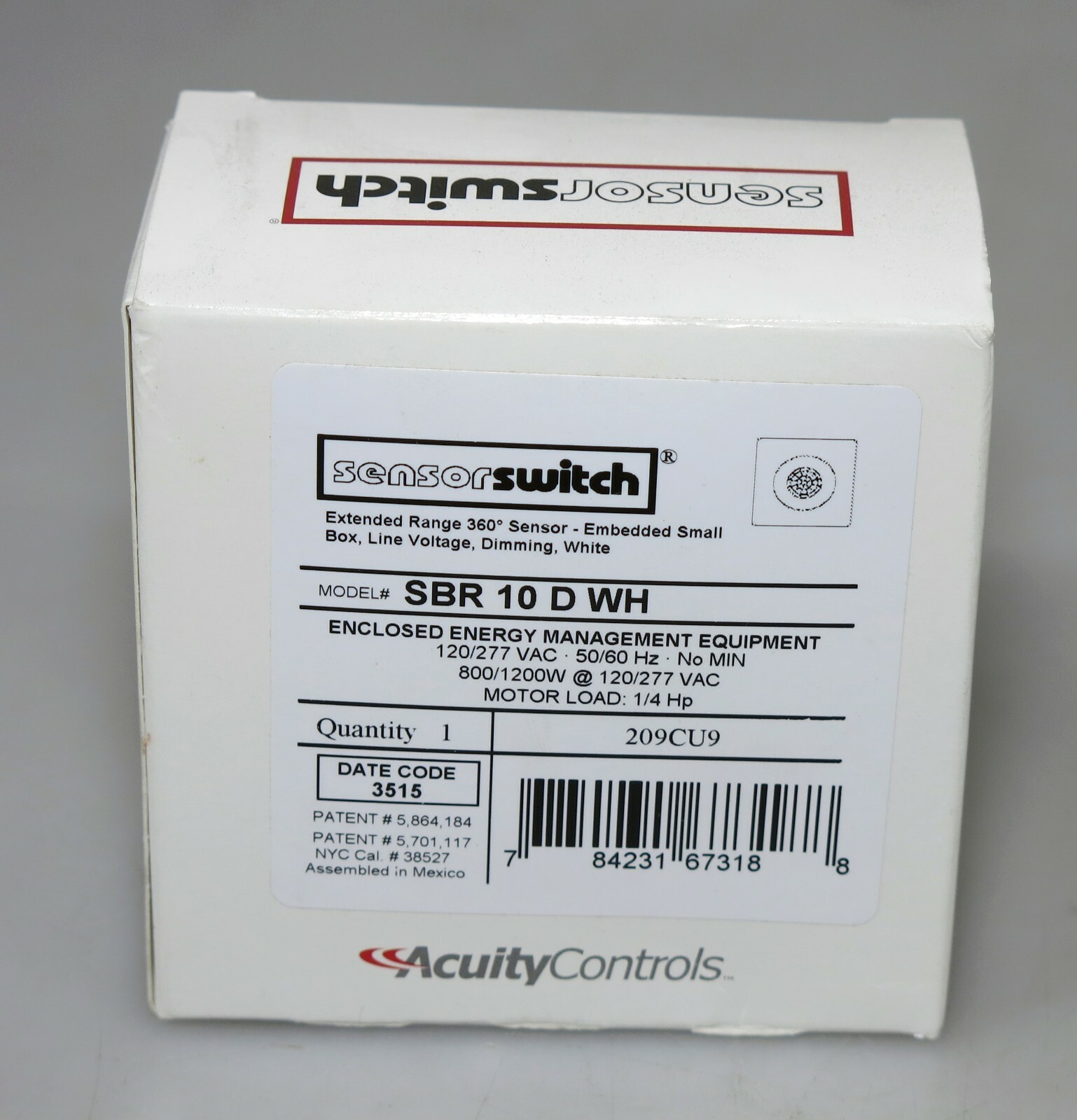 Sensor Switch SBR 10 D WH Extended Range 360 Sensor - Embedded Small ...