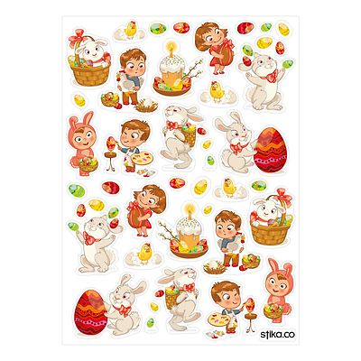 Happy Easter Eggs Bunny Basket stickers - 42 Seasonal Decorations | eBay