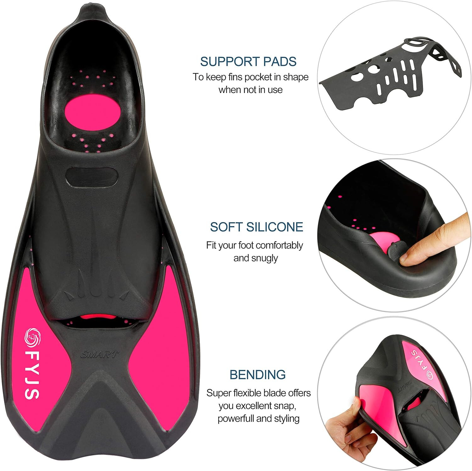 NEW SZ S F FYJS Short Swim Fins Travel Size Diving Flippers Mesh ...