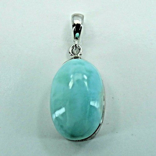 Genuine, Natural, Caribbean, Blue Larimar Pendant in solid Sterling ...