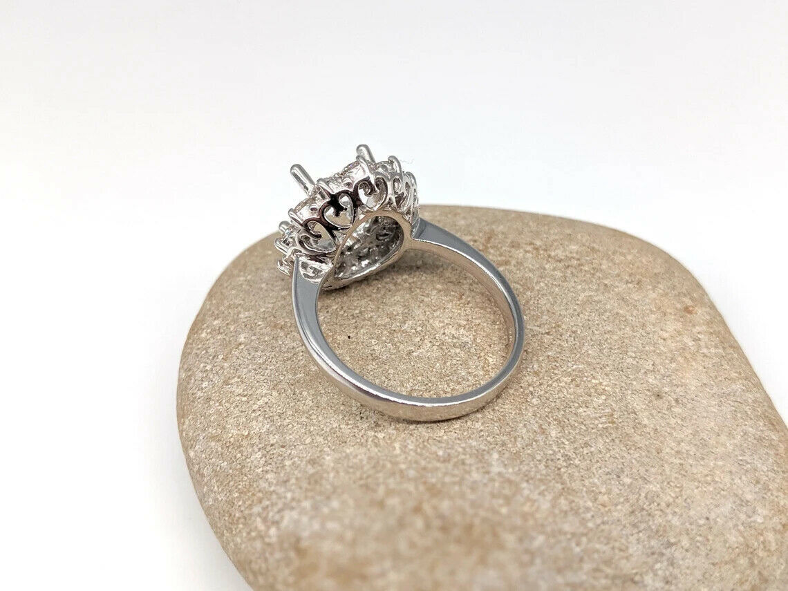 Semi Mount Ring Prom Setting 8x10 MM Oval Shape 925 Sterling Silver ...