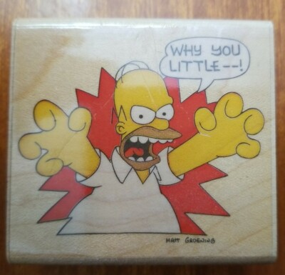 The Simpsons, Homer Why You Little --! Mad Rubber Stampede Rubber Stamp ...