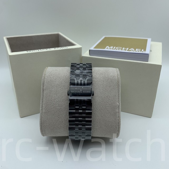 Michael Kors Lexington 44mm Case Stainless Steel Black, Band Stainless ...