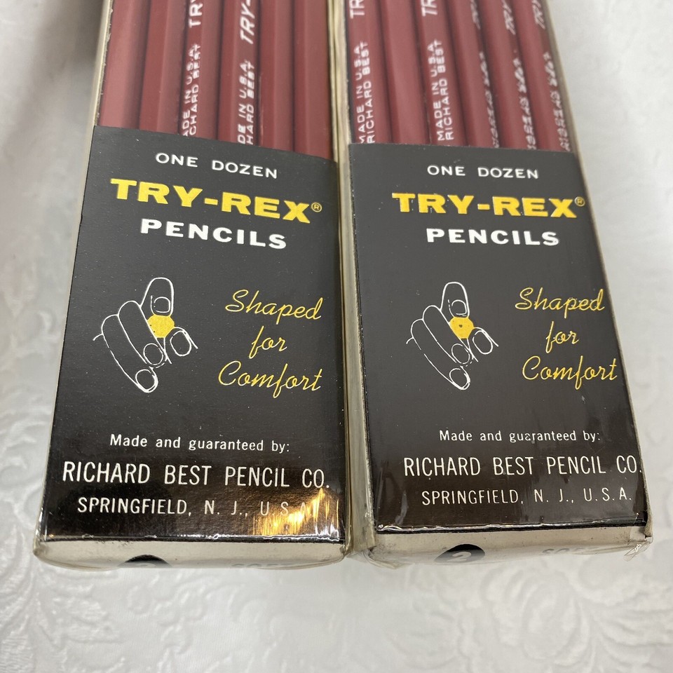 2 Packs Vintage TRY-REX Pencils 12 Pack Red NOS #2 Soft Richard Best ...